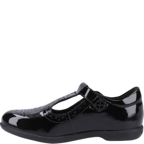 Girls Hush Puppies Britney Patent Senior Shoe Patent Black Brantano