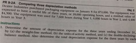 Solved Pr A Comparing Three Depreciation Methods Obj Chegg