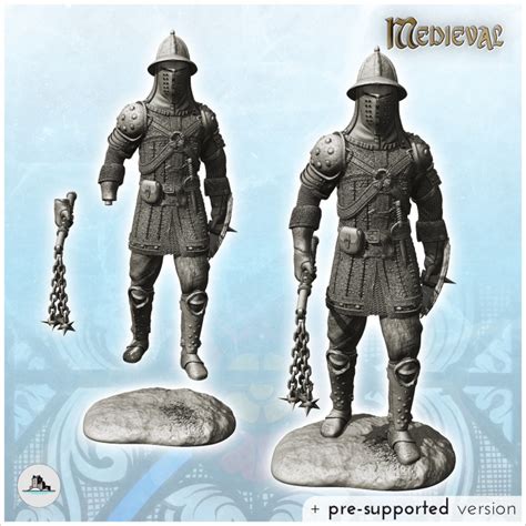 3d Printable Heavy Infantryman With Small Round Shield And Metal Helmet 31 Medieval Rpg Dandd