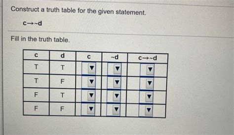 Solved Construct A Truth Table For The Given Statement Cd Chegg