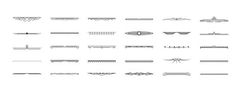 Premium Vector Set Black Simple Line Collection Doodle Border Elements Vector Design Style