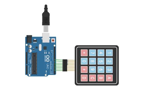 Circuit Design Pratica 8 Teclado 4x4 Tinkercad
