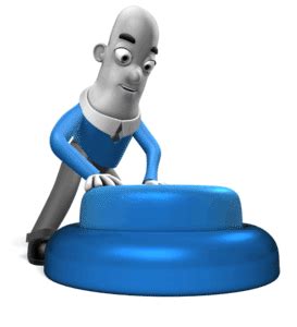 Biz Man Pushing Button 3D Animated Clipart For PowerPoint