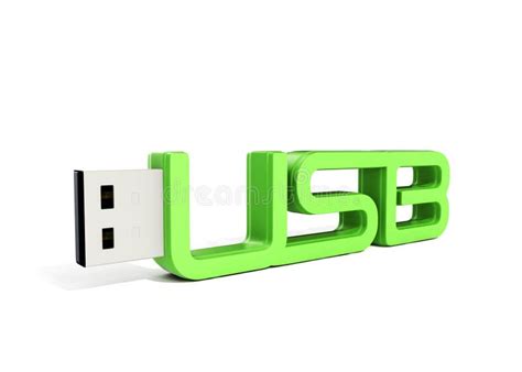 Green Usb Flash Memory Made Of Word Usb Stock Illustration Illustration Of Plastic Green