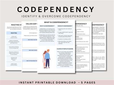 Codependency Worksheets To Build Confidence Independence Self Esteem