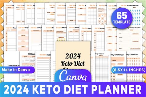 Editable 2024 Keto Diet Planner Canva Graphic By Kdp Gravity · Creative