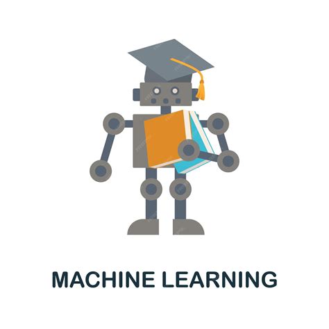 Premium Vector Machine Learning Flat Icon Colored Sign From Machine