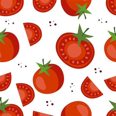 Premium Vector Pattern With Tomatoes Vector Illustration