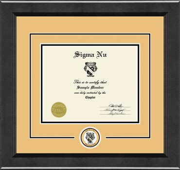 Lasting Memories Circle Logo Certificate Frame In Arena Sigma Nu