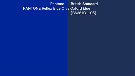 Pantone Reflex Blue C Vs British Standard Oxford Blue BS C Side By Side Comparison