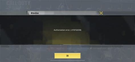Authorization Error 270fd2018 Rcallofdutymobile