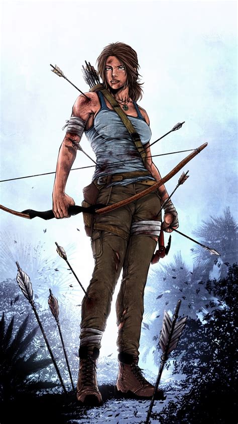 Tomb Raider 2013 Lara Croft Bow Weapon Wooden Arrow Hd Phone