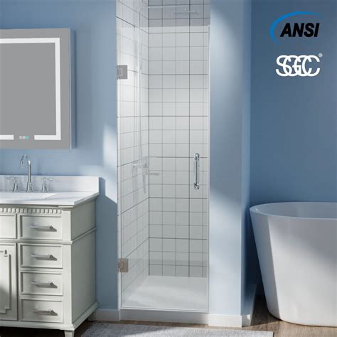 Gemini Shower Door 24inw X 72inh Semi Frameless Hinged Shower Doors