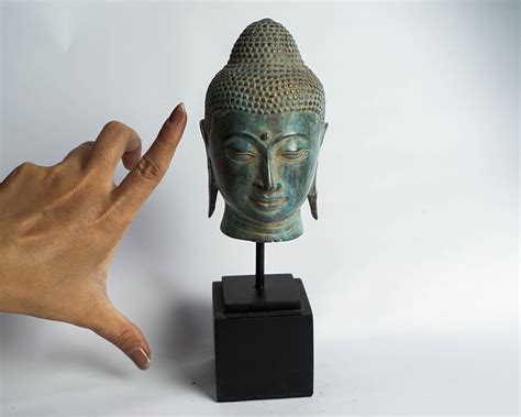 Cabeza de Buda Bronce de Buda Estatuilla de Buda Latón de Etsy