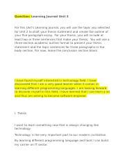 Learning Journal Unit 3 Docx Question Learning Journal Unit 3 For This Unit S Learning
