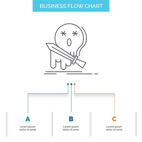 Death Frag Game Kill Sword Business Flow Chart Design With 3 Steps