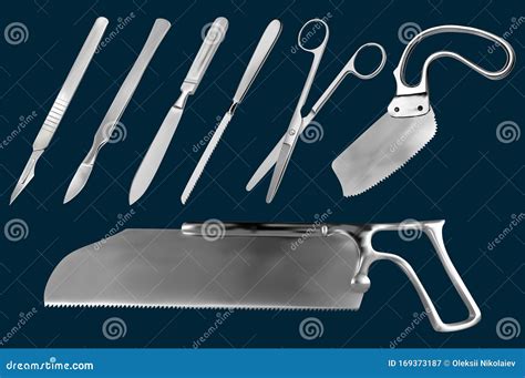 Set Of Surgical Cutting Tools Reusable Scalpel Scalpel With Removable Blade Liston Amputation