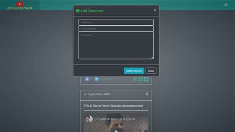 Youtube Announcement Php Script With Admin Panel By Moneymaker Codester