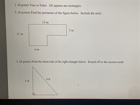 solved 1 6 point true or false all squares are