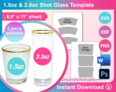 Shot Glass Design Template At Lillian Hecker Blog