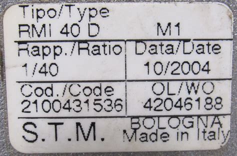 New Bologna Rmi 40 D Gear Reducer Rmi40d 1 40 Ratio Sb Industrial