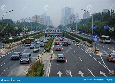 Traffic Jam In Beijing Editorial Stock Image Image Of Land 40598669