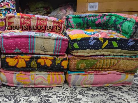 Indian Kantha Vintage Sofa Handmade Patchwork Floor Sofa Etsy