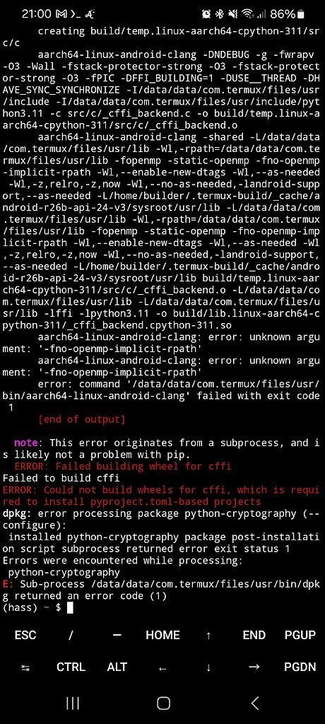 No Longer Able To Install HA Core On Android Device Using Termux Installation Home Assistant