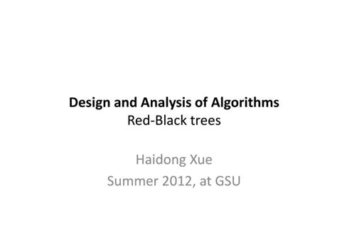 Ppt Design And Analysis Of Algorithms Red Black Trees Powerpoint Presentation Id5124380