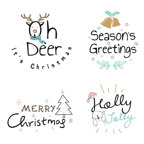Autocollants De Noël Vecteur Gratuite