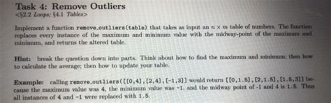 Solved Task Remove Outliers Chegg