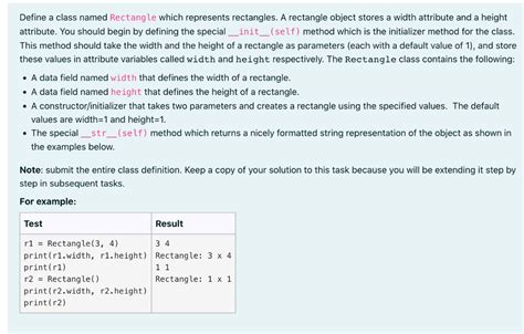Solved Define A Class Named Rectang Le Which Represents Chegg