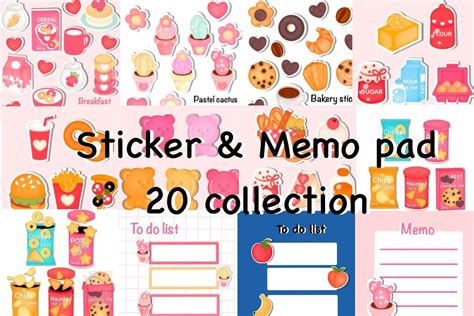 Cute Sticker And Memo Pad Bundle Bundle · Creative Fabrica