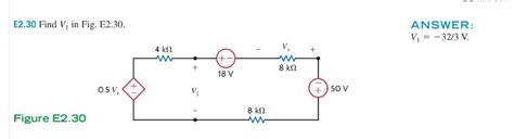 solved e2 30 find v1 in fig e2 30 answer v1 −32 3 v