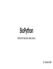Lec Biopython Pdf BioPython Python For Genomic Data Science Dr Sondos Fadl SeqRecord
