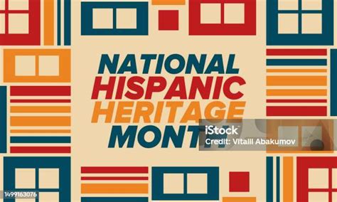 9 월과 10 월에 국가 히스패닉 유산의 달 히스패닉과 라틴계 미국인 문화 미국에서 매년 축하합니다 포스터 카드 배너 및 배경 벡터 일러스트레이션 0명에 대한 스톡 벡터