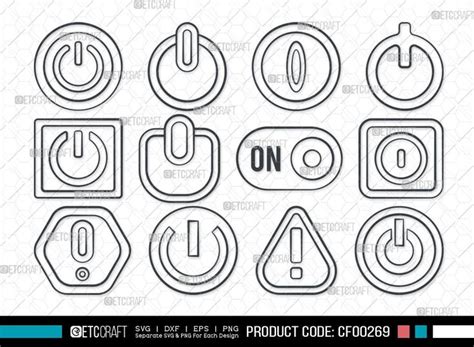 Power Button Outline Power Button Svg On Off Button Svg Etsy Canada