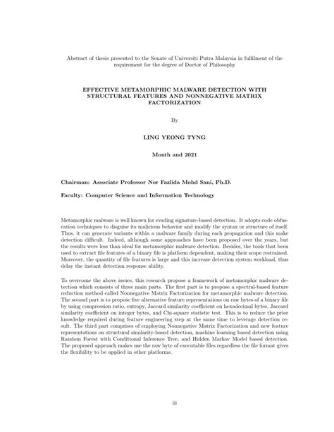 Metamorphic Malware Detection Structural Features And Nmf