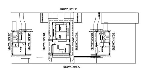 Entrance Block Elevation In Detail Autocad Drawing Dwg File Cad File