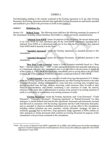 Operative Terms To Term Sofr Amendment Jun 21 2022 Lsta