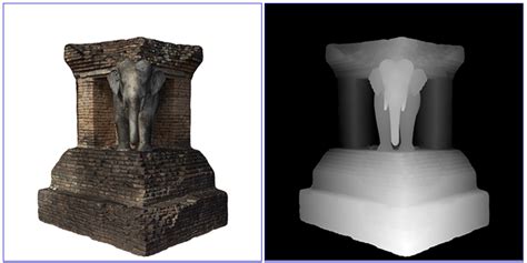 Example Of A Texture Image Left And Its Associated Depth Map Right