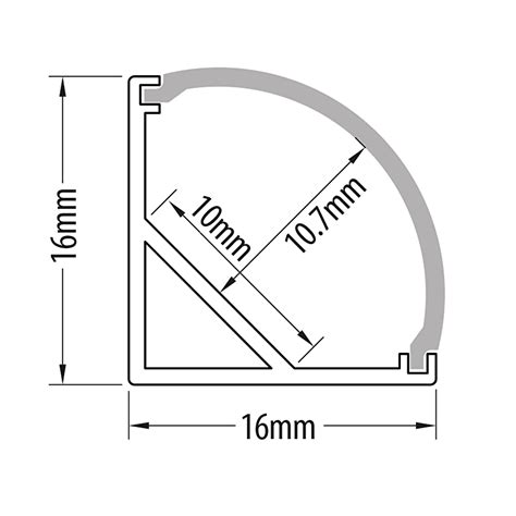 Ultralux Apk Aluminium Profile For Led Flexible Strip Angular M