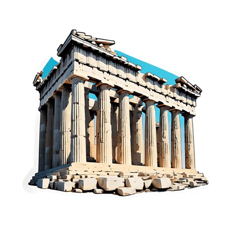 Parthenon Temple Sticker Uv Dtf Heat Press Transfer