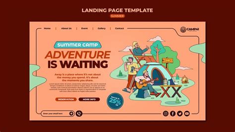 여름 캠프 템플릿 디자인 무료 Psd 파일
