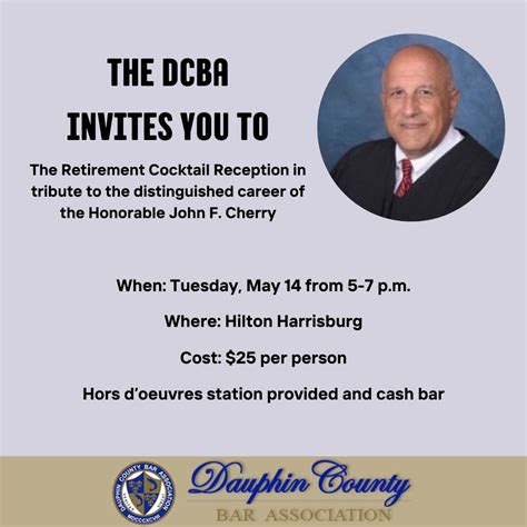 Judge Cherry Retirement Reception 05 14 2024 Dauphin County Bar