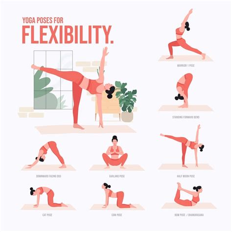 Premium Vector A Poster For Yoga Poses For Flexibility