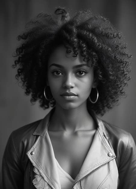 Premium Photo A Young African American Woman With Long Curly Black
