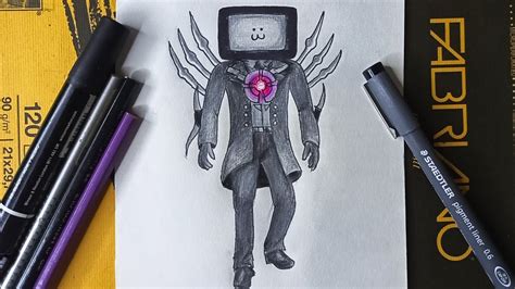 Como Dibujar A Titan Tv Man De Skibidi Toilet Como Desenhar Titan Tv 0