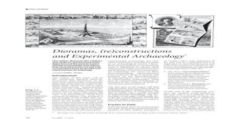Pdf Dioramas Reconstructions And Experimental Archaeology