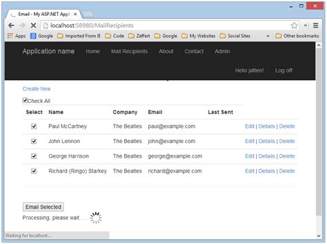 Send Email To Selected Recipients From Your Aspnet Mvc Web Application Part I John Atten